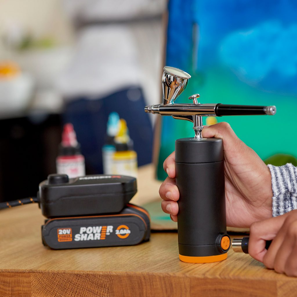 WORX 20V Double Action Air Brush | POWERSHARE + MAKERX™ Tool Only | WX742.9 - WORX Australia