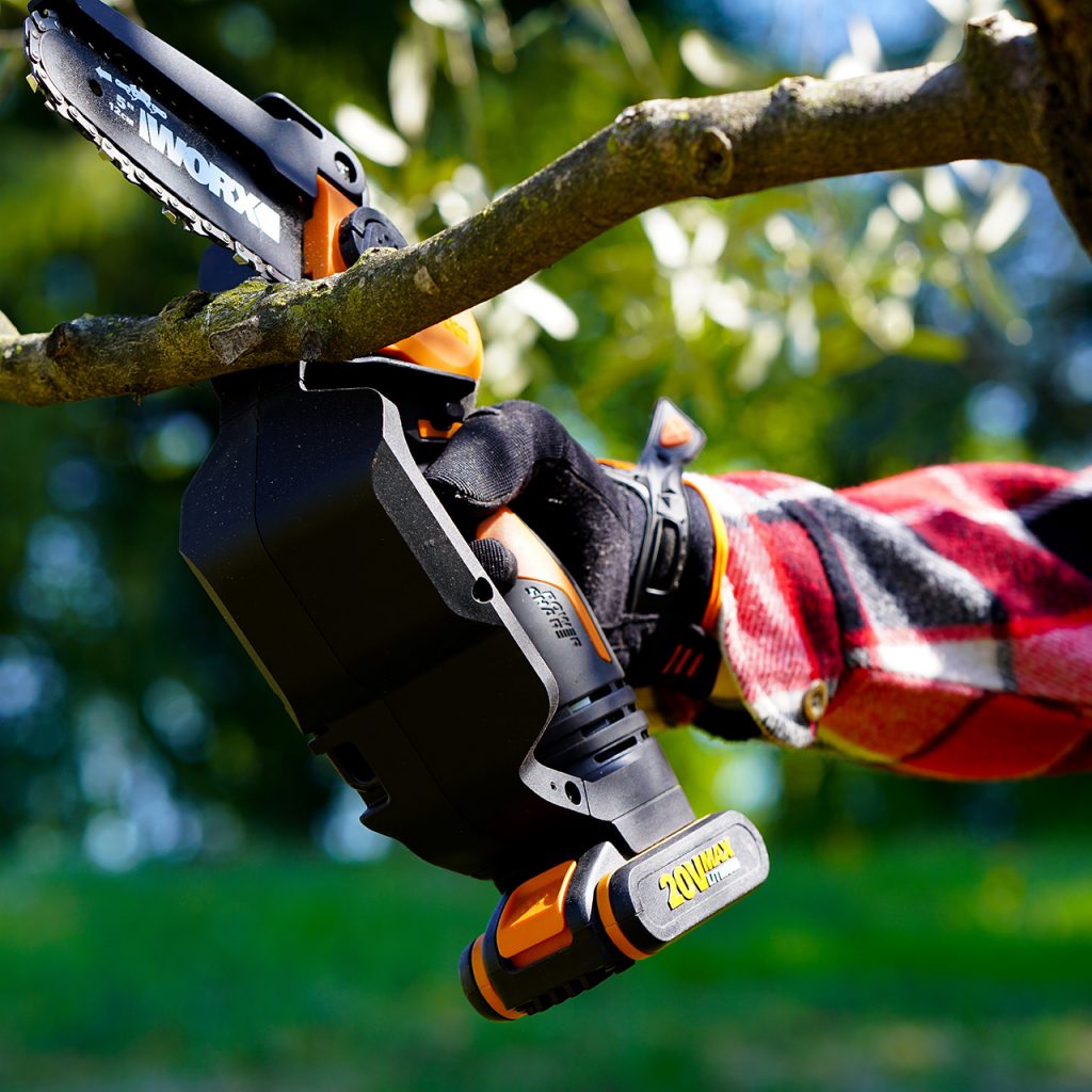 WORX 20V 12cm One hand Pruning Chainsaw | POWERSHARE Tool Only | WG324E ...
