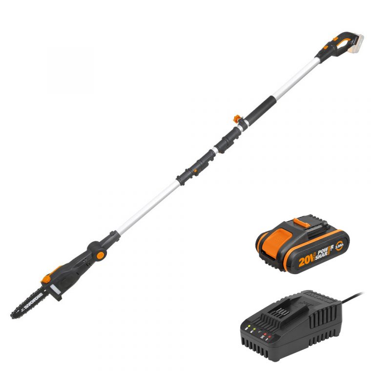 WORX 20V Pole Pruning Chainsaw | 2Ah POWERSHARE Kit | WG349E - WORX ...