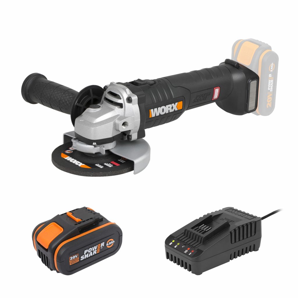 WORX 20V 125mm Angle Grinder - Brushless | 4Ah POWERSHARE Kit | WX812 - WORX Australia