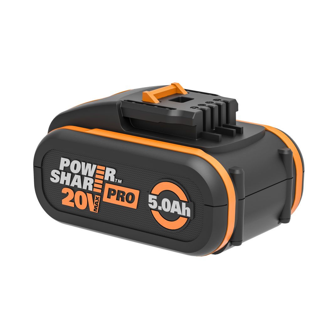 WORX POWERSHARE™ 20V MAX 5.0Ah PRO High Capacity Lithium-Ion Battery with Battery Indicator ...