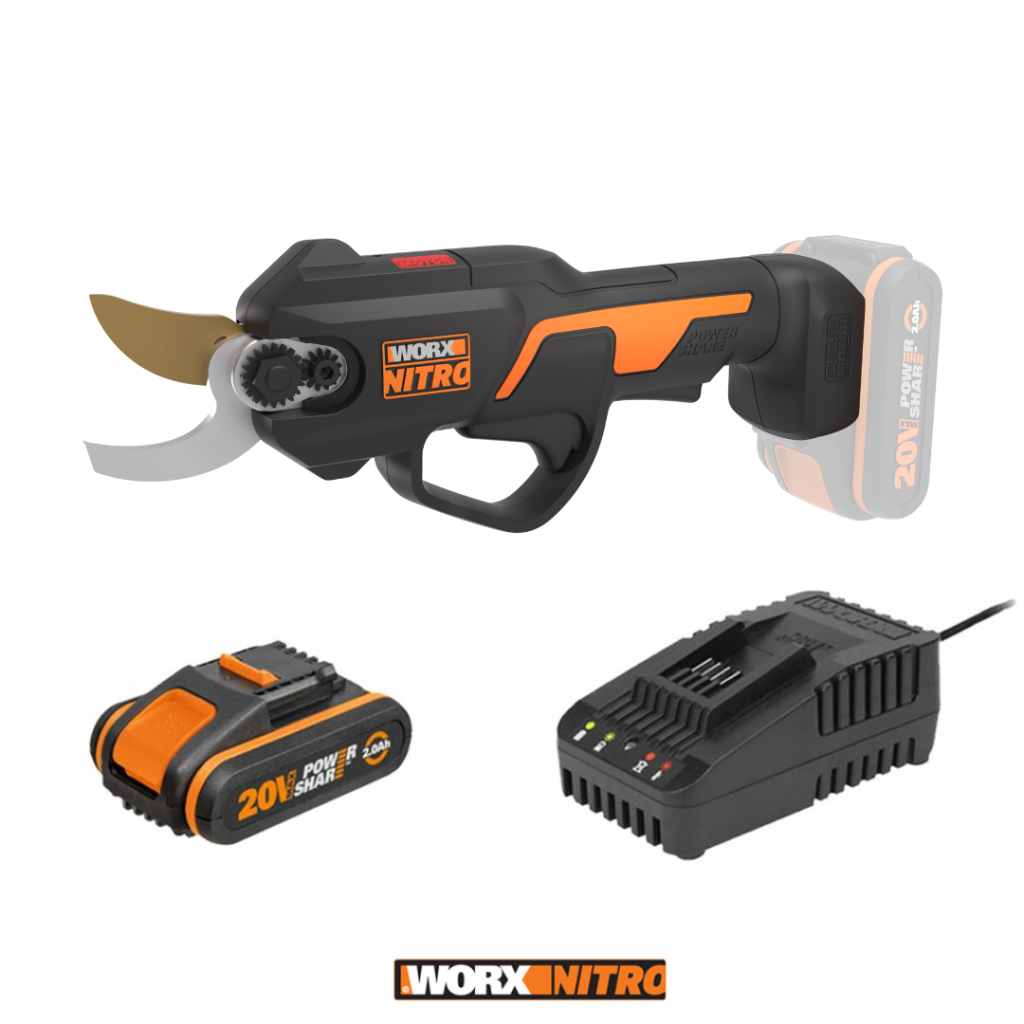 WORX 20V NITRO 25mm Pruning Shears - Brushless | 2Ah POWERSHARE Kit | WG330E - WORX Australia