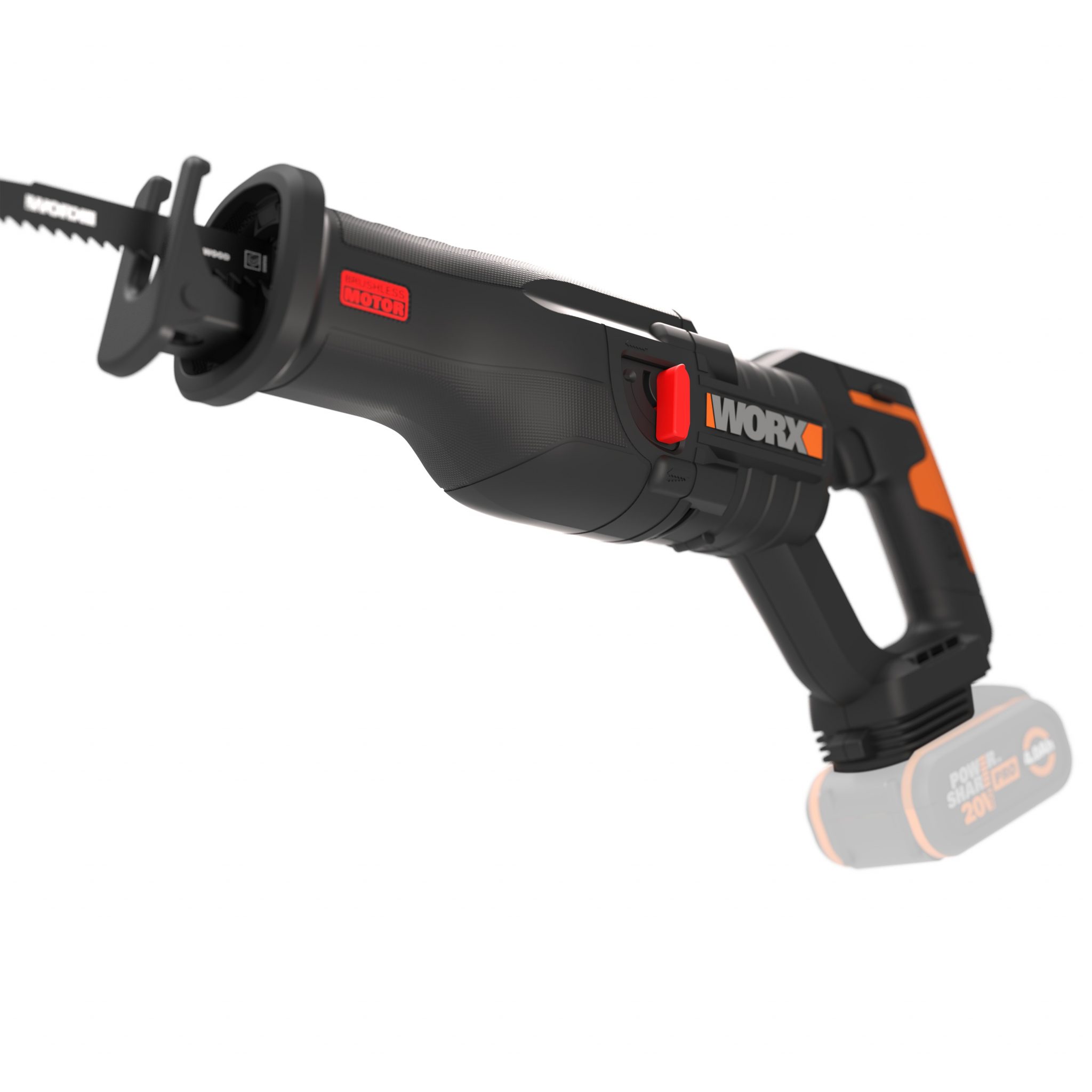 WORX 20V Reciprocating Saw - Brushless | POWERSHARE Tool Only | WX516.9 ...