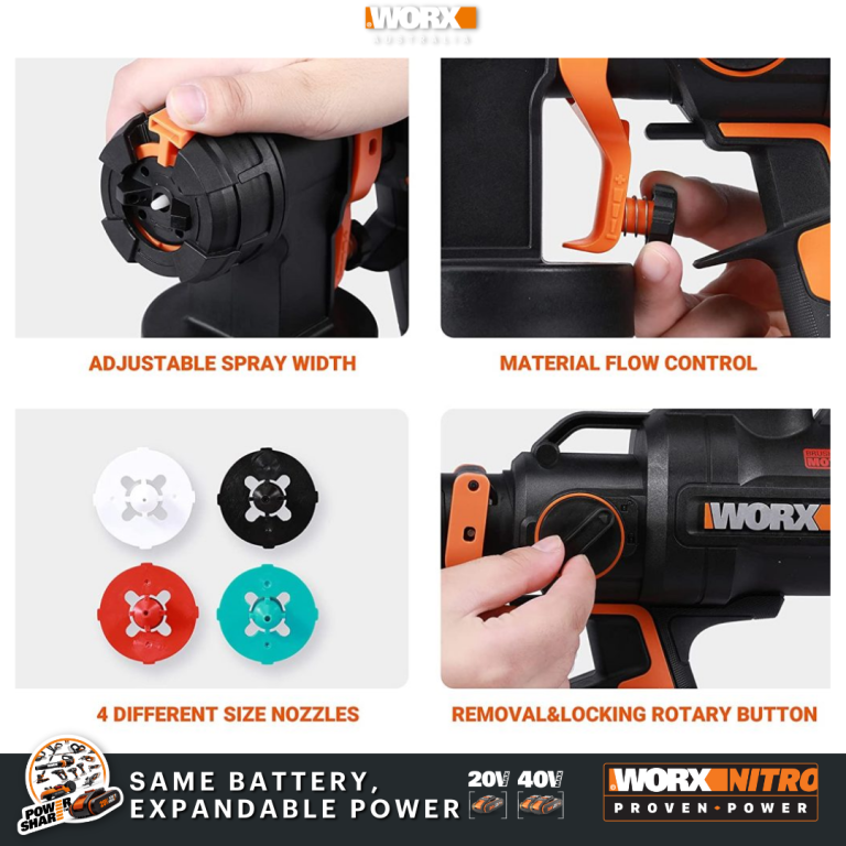 WORX 20V NITRO HVLP Paint Sprayer - Brushless | POWERSHARE Tool Only ...