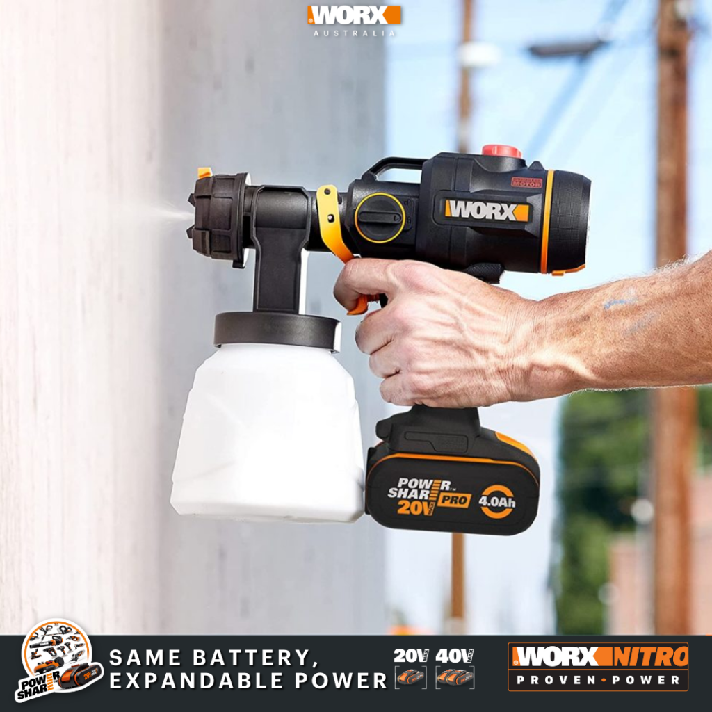 WORX 20V NITRO HVLP Paint Sprayer - Brushless | 2Ah POWERSHARE Kit | WX020 - WORX Australia