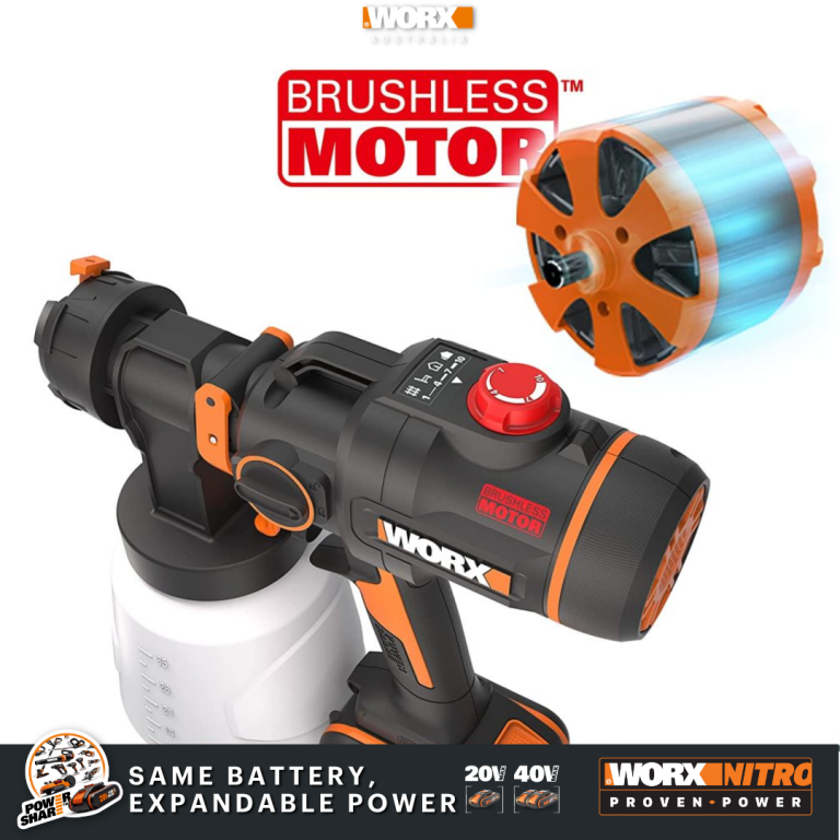 WORX 20V NITRO HVLP Paint Sprayer - Brushless | POWERSHARE Tool Only ...