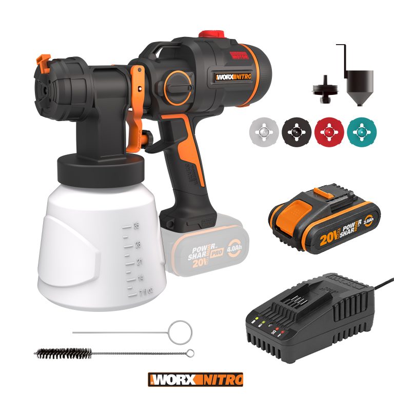 WORX 20V NITRO HVLP Paint Sprayer - Brushless | 2Ah POWERSHARE Kit | WX020 - WORX Australia