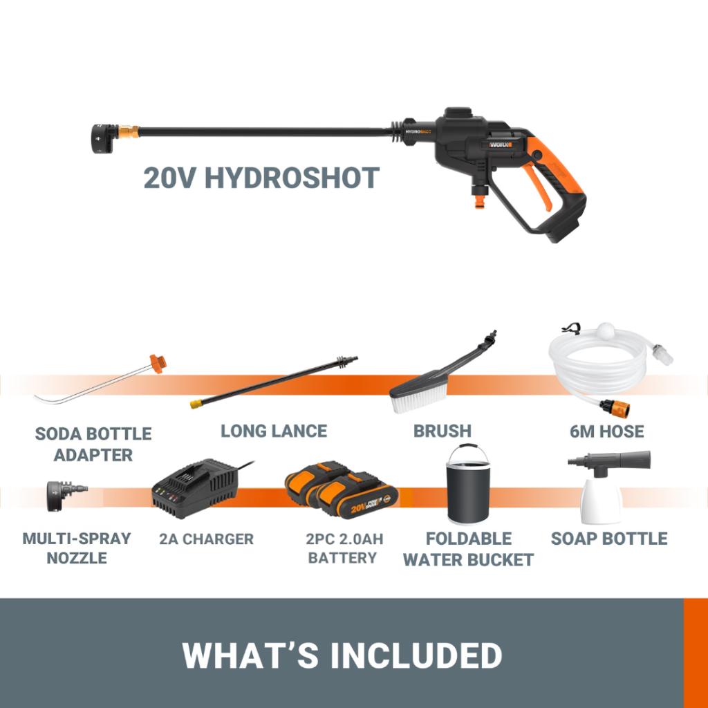 WORX 20V HYDROSHOT™ Portable Pressure Washer Kit | WORX Australia